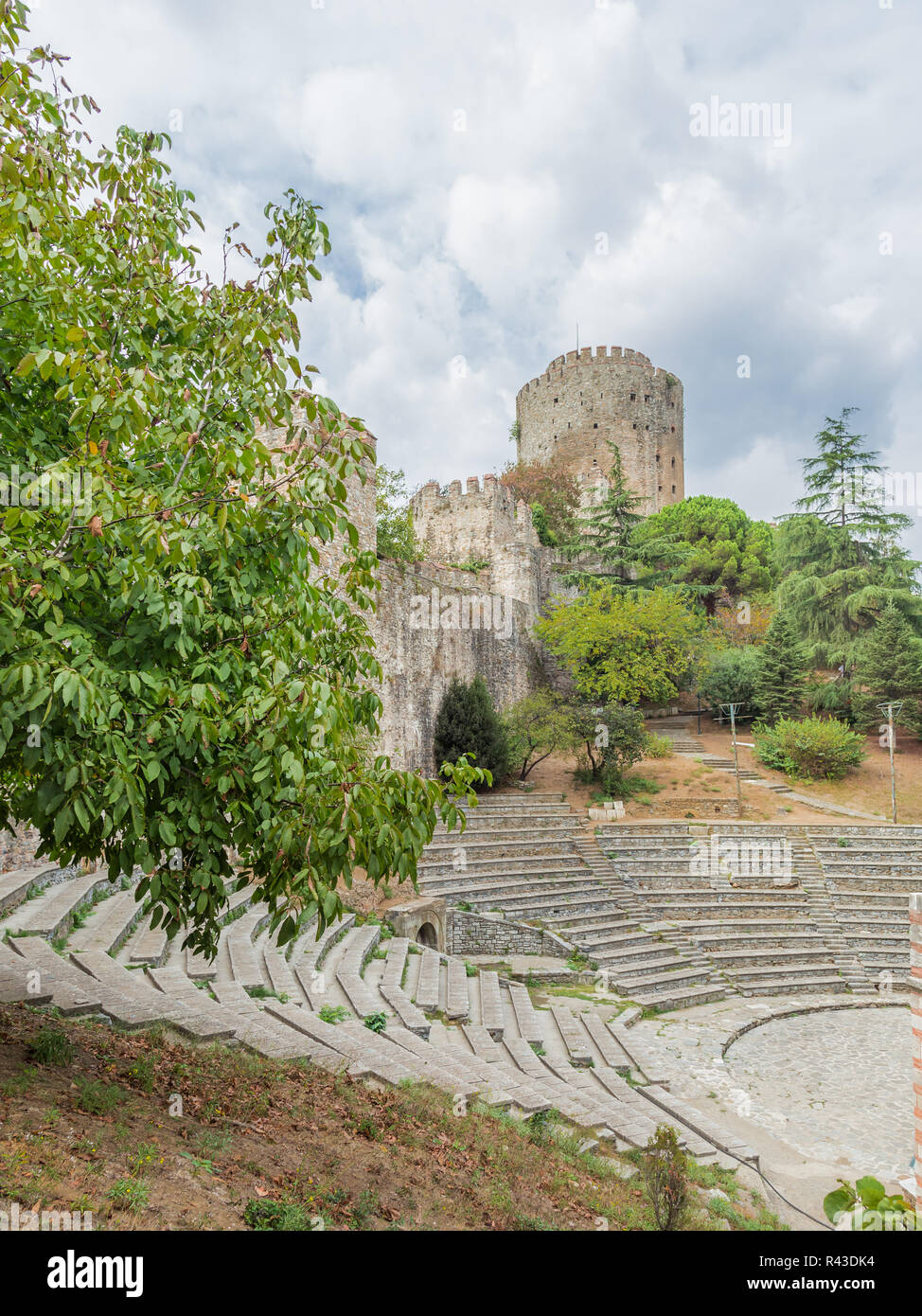 Istanbul, Turkey, September 24, 2013: View from inside Rumeli Hisar ...