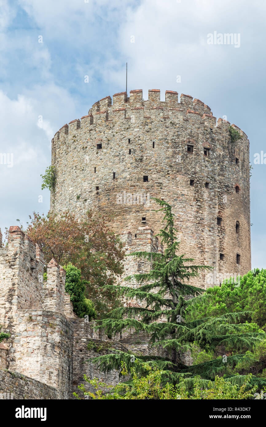 Istanbul, Turkey, September 24, 2013: View from inside Rumeli Hisar ...