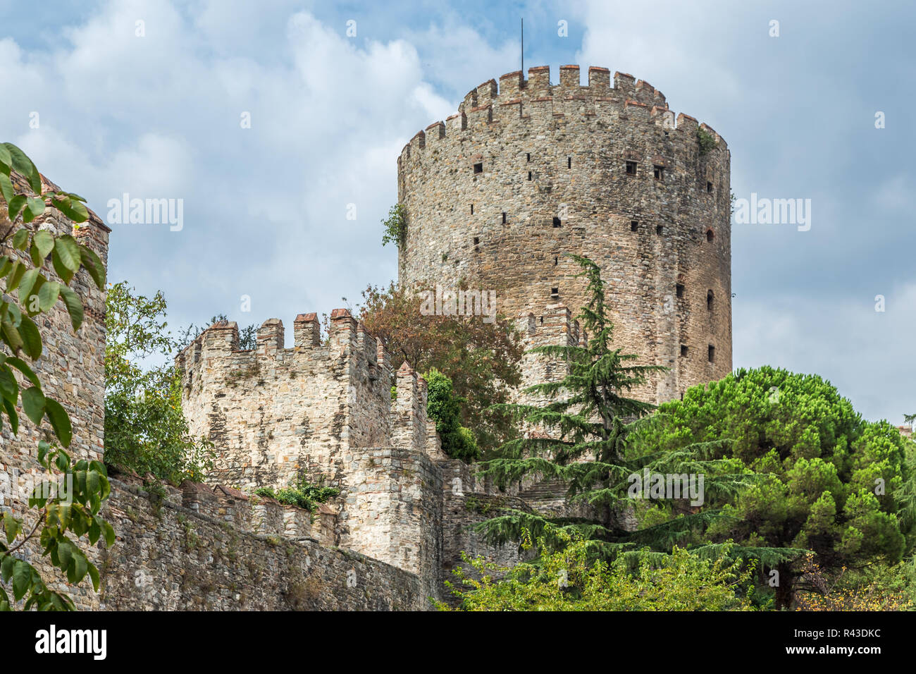 Istanbul, Turkey, September 24, 2013: View from inside Rumeli Hisar ...