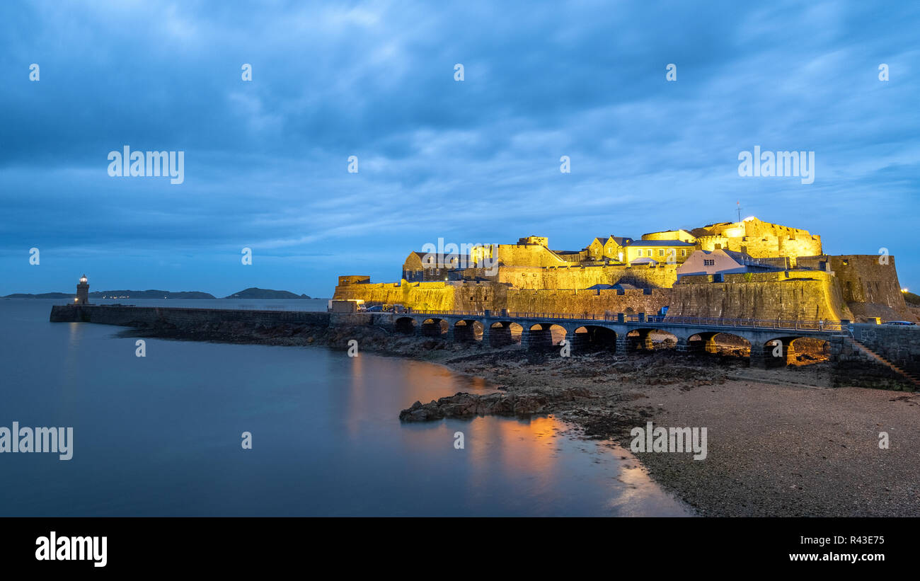 Castle cornet at night hi-res stock photography and images - Alamy