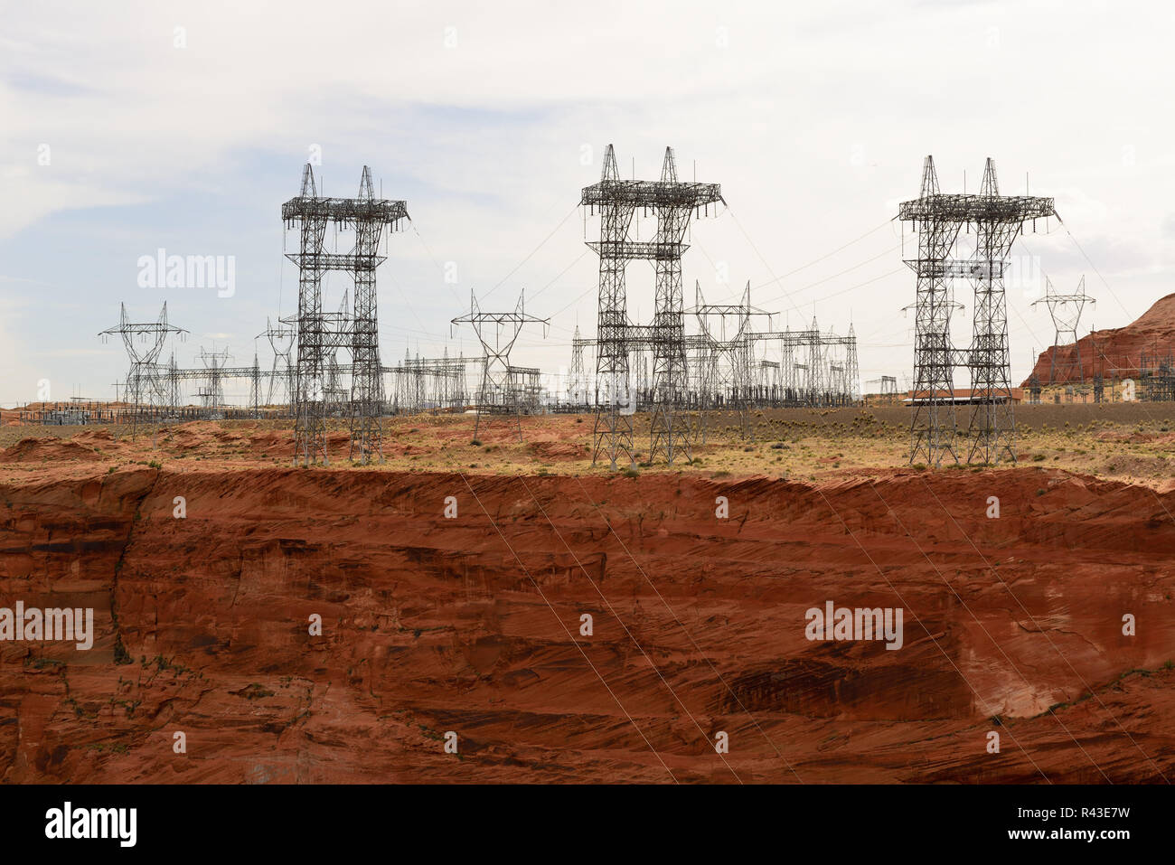 Utility Poles at Glen Canyon Dam Stock Photo - Alamy