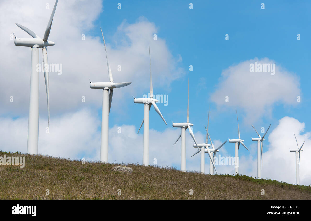 onshore wind turbines for electricity generation in wind farm Stock ...