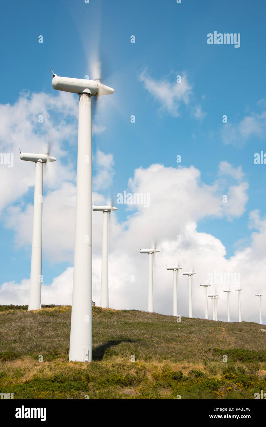 onshore wind turbines for electricity generation in wind farm Stock ...