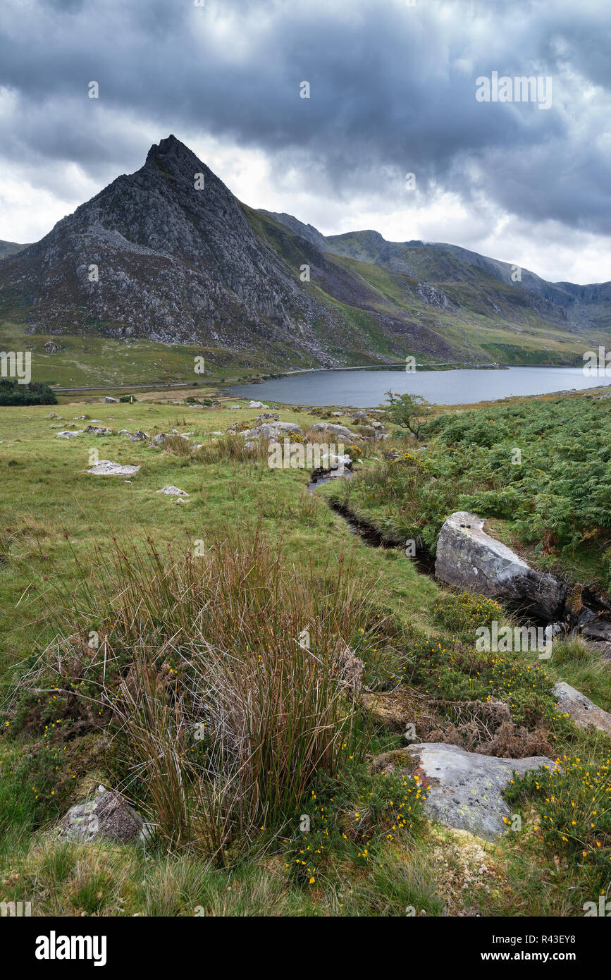 Beautiful landscape image of countryside around Llyn Ogwen in Snowdonia ...