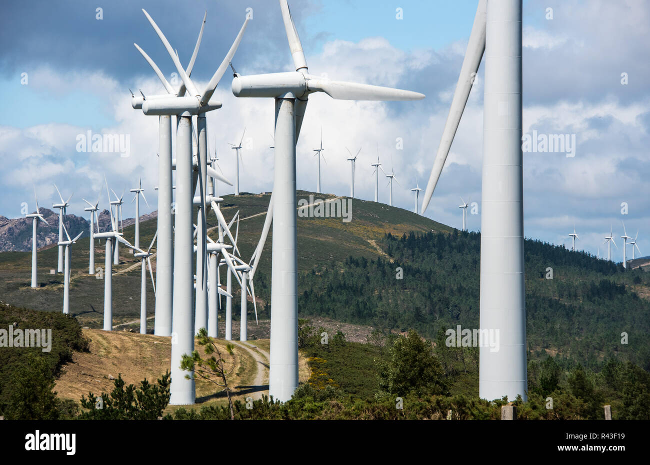 wind turbines for electricity generation in wind farm Stock Photo - Alamy