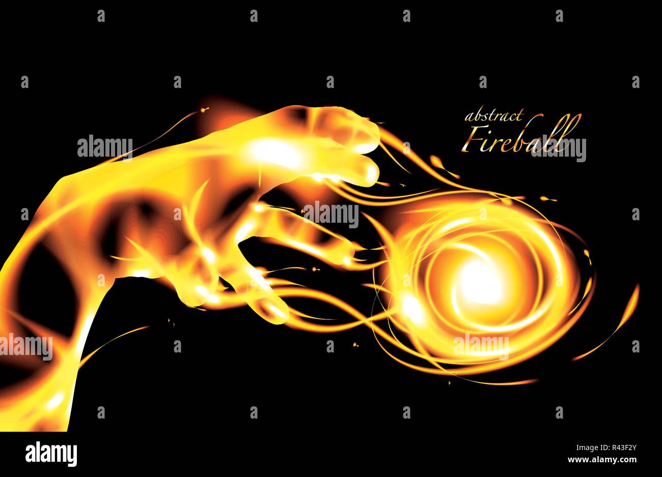 Abstract Flaming Fireball in Vector Stock Vector Image & Art - Alamy