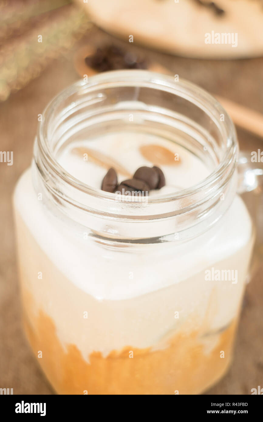 Fresh iced coffee with milk Stock Photo - Alamy