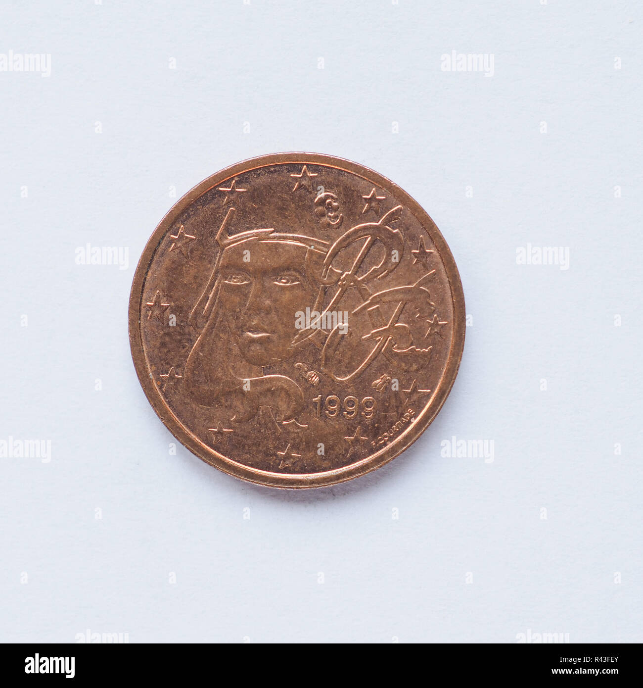 french 2 cent coin Stock Photo - Alamy