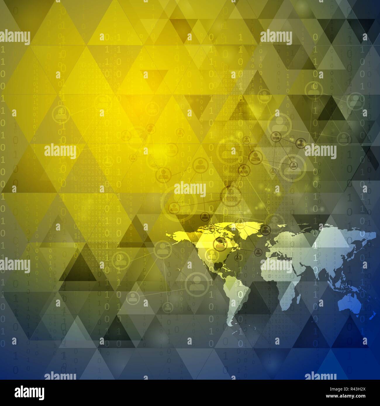 Tech geometry world map background hi-res stock photography and images ...