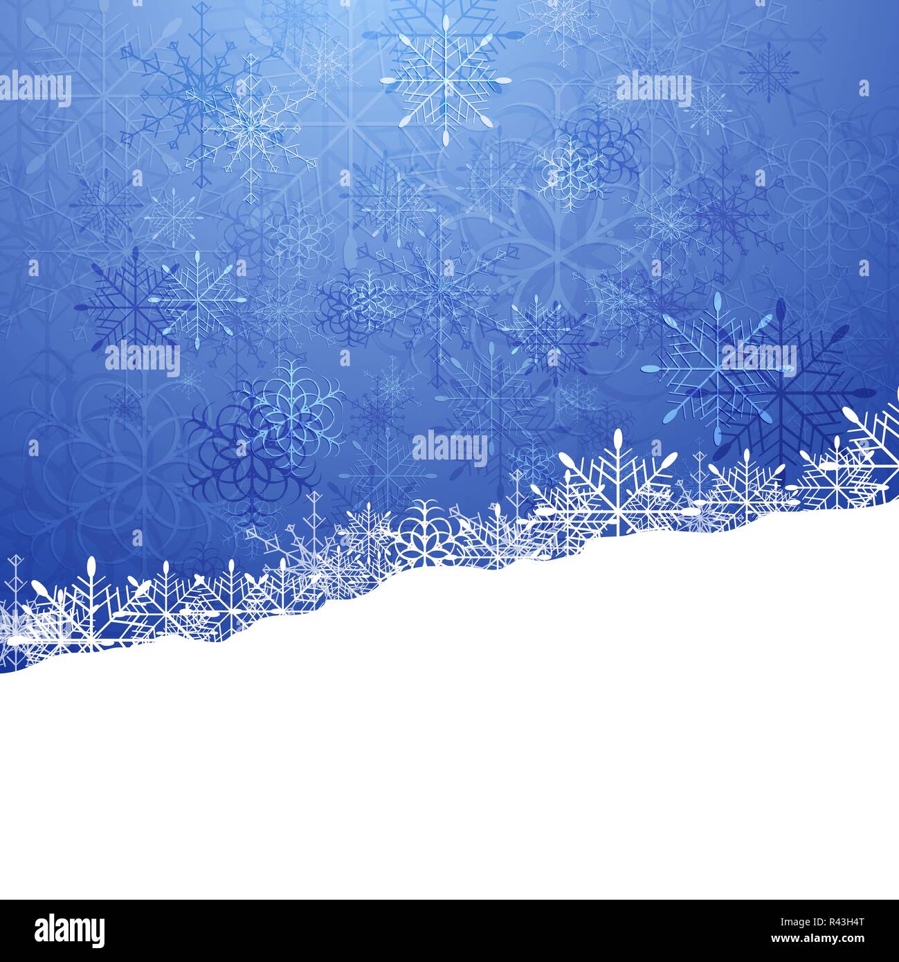 Christmas blue background with snowflakes Stock Photo - Alamy