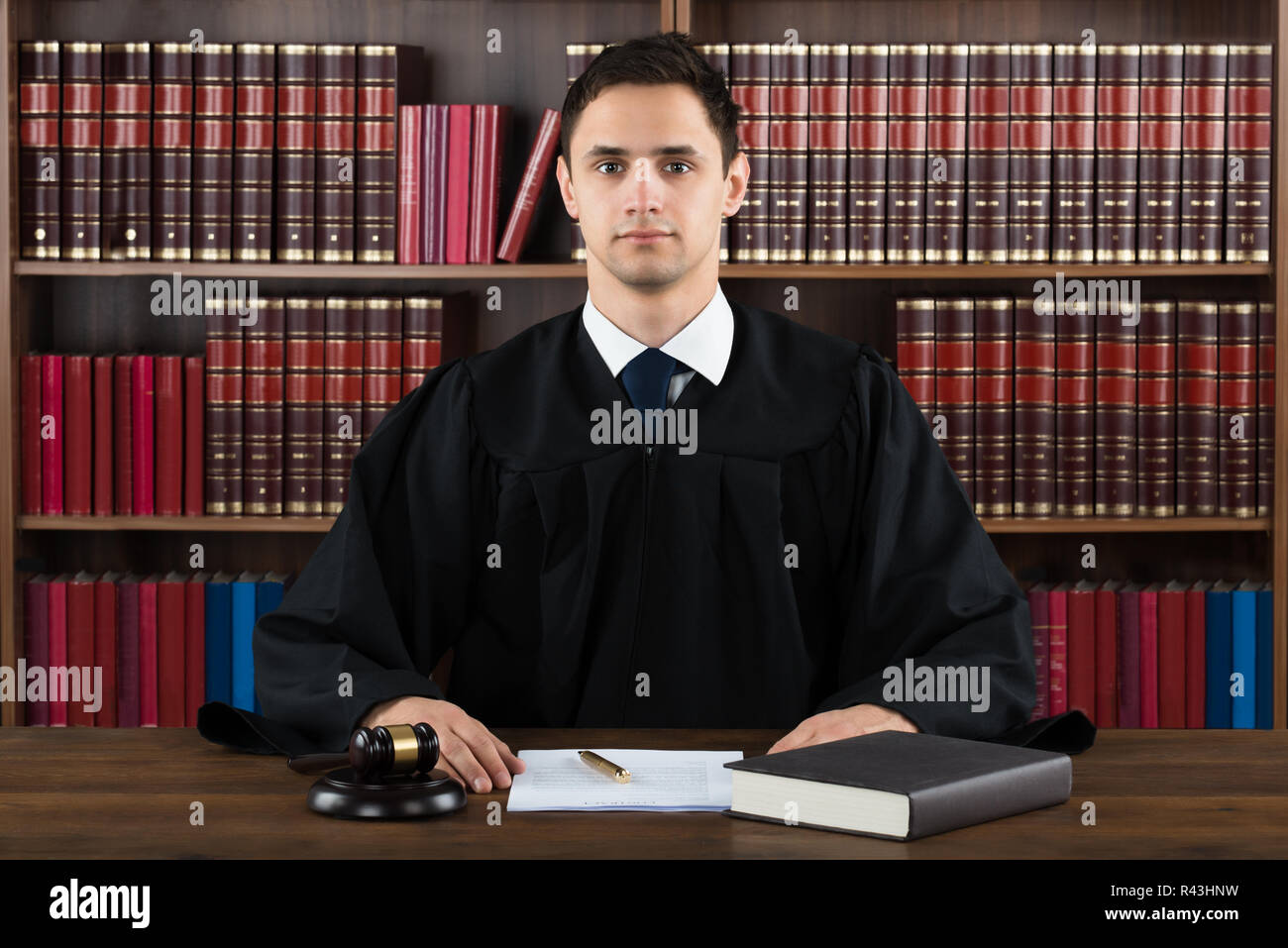 Portrait Of Confident Judge Stock Photo - Alamy