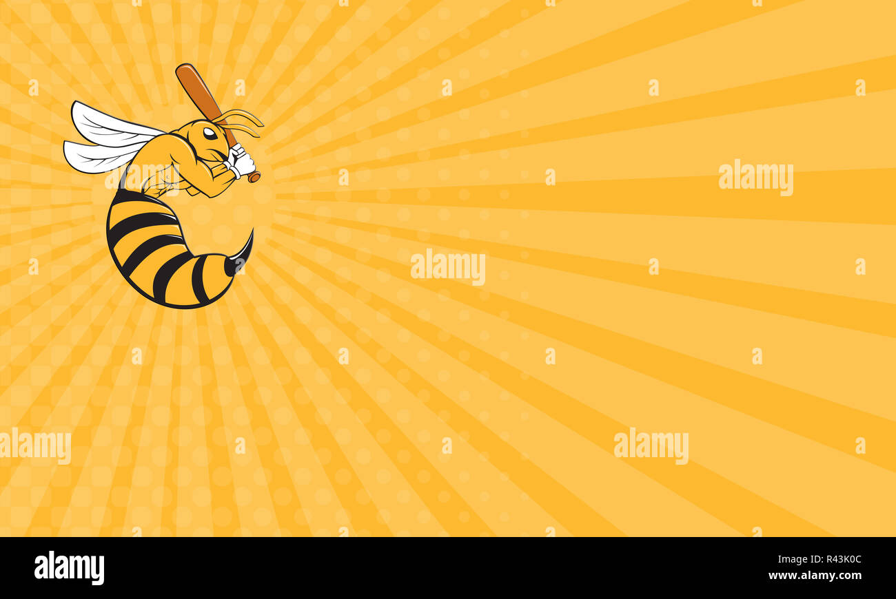 Business card Killer Bee Baseball Player Bat Cartoon Stock Photo - Alamy