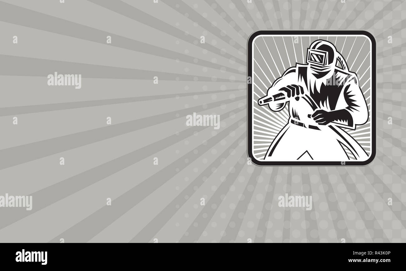 Business card Sandblaster Sand Blaster Woodcut Retro Stock Photo - Alamy