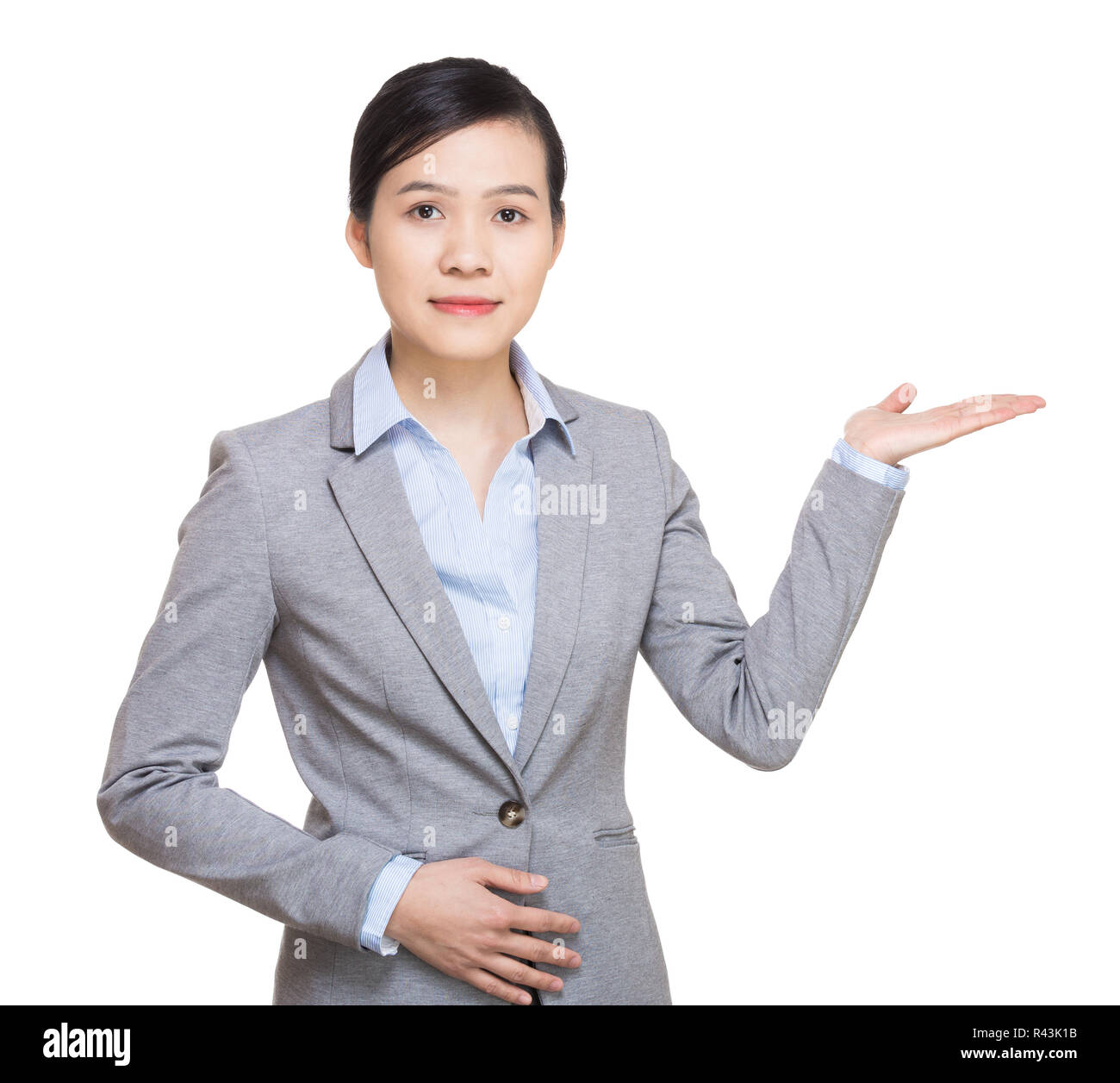 Business woman hand show Stock Photo - Alamy