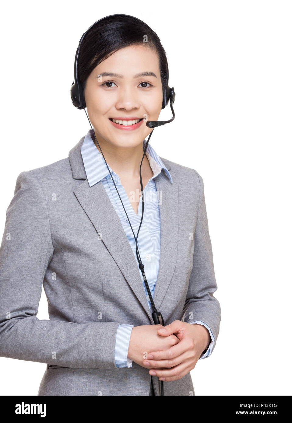 Woman customer service worker Stock Photo - Alamy