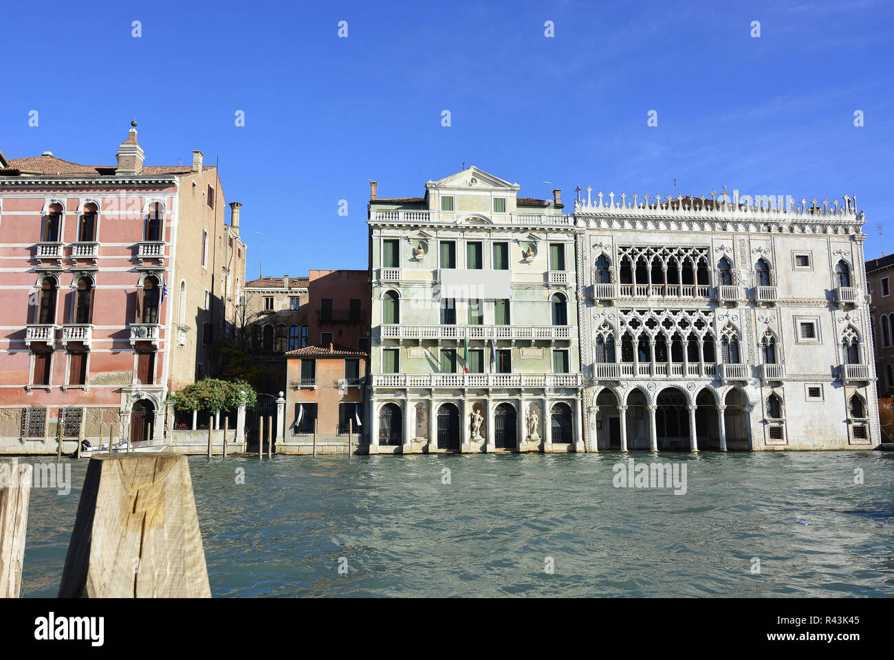 The beautiful and ancient Venice,the Grand Canal in the Rialto district ...
