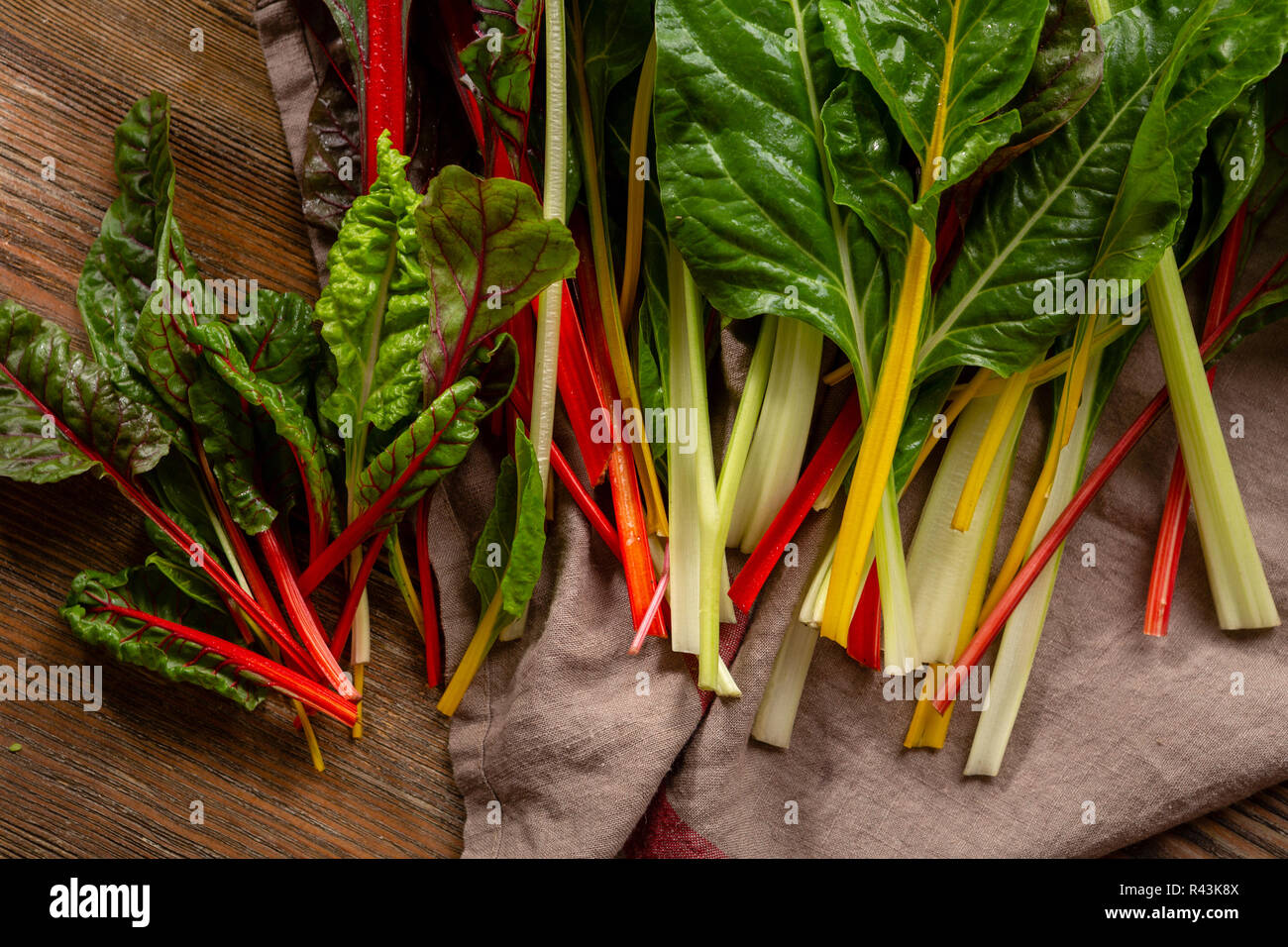 Fresh swiss chard top view Stock Photo - Alamy