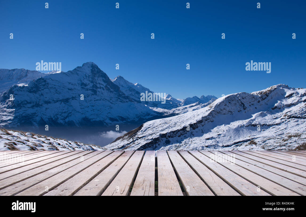 first mountain grindelwald switzerland Stock Photo - Alamy