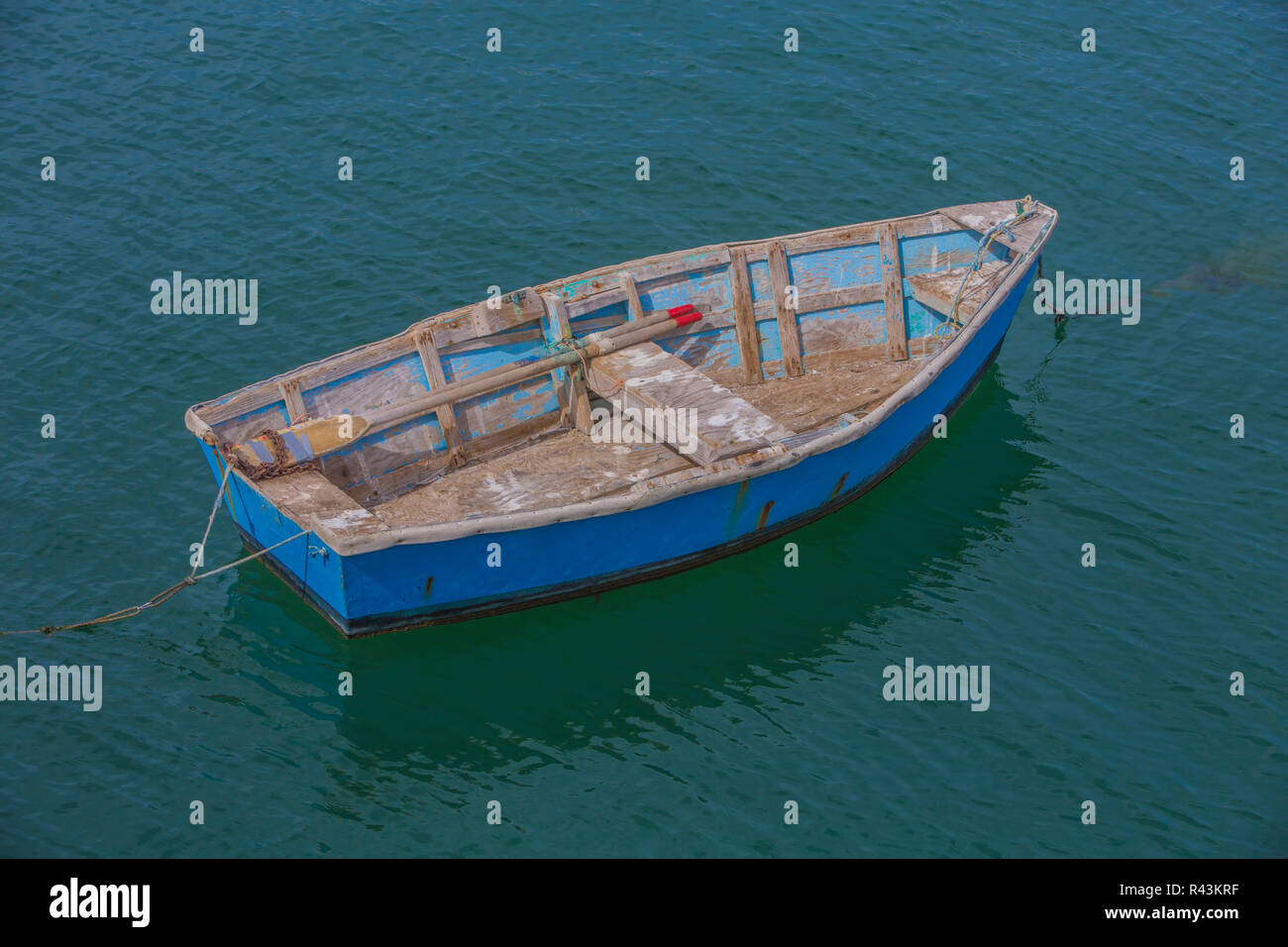 Bright Blue Rowboat Stock Photo - Alamy