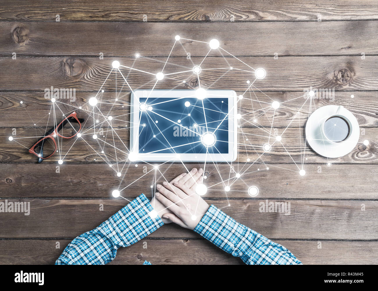 Concept of social communication and networking with social connection ...