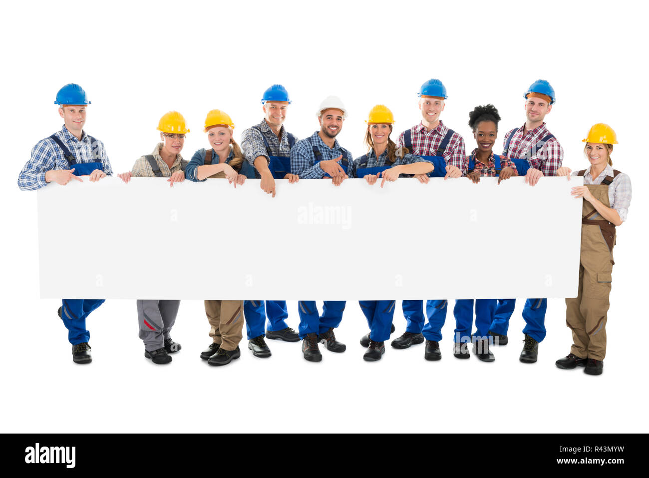 Happy Construction Workers Holding Blank Billboard Stock Photo - Alamy Happy Construction Workers Holding Blank Billboard Stock Photo - Alamy