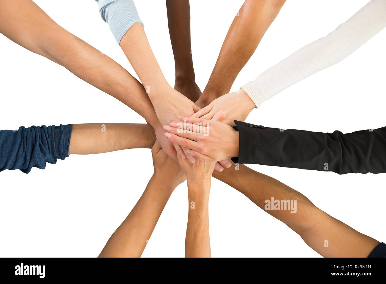 Group business people piling hi-res stock photography and images - Alamy