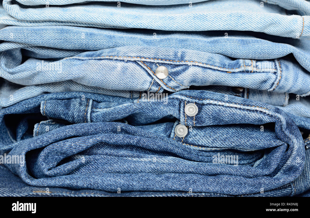 Stack of jeans Stock Photo - Alamy