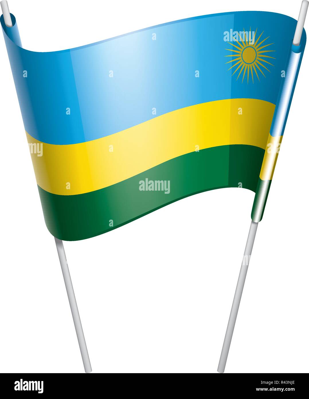 Rwanda flag, vector illustration on a white background Stock Vector ...