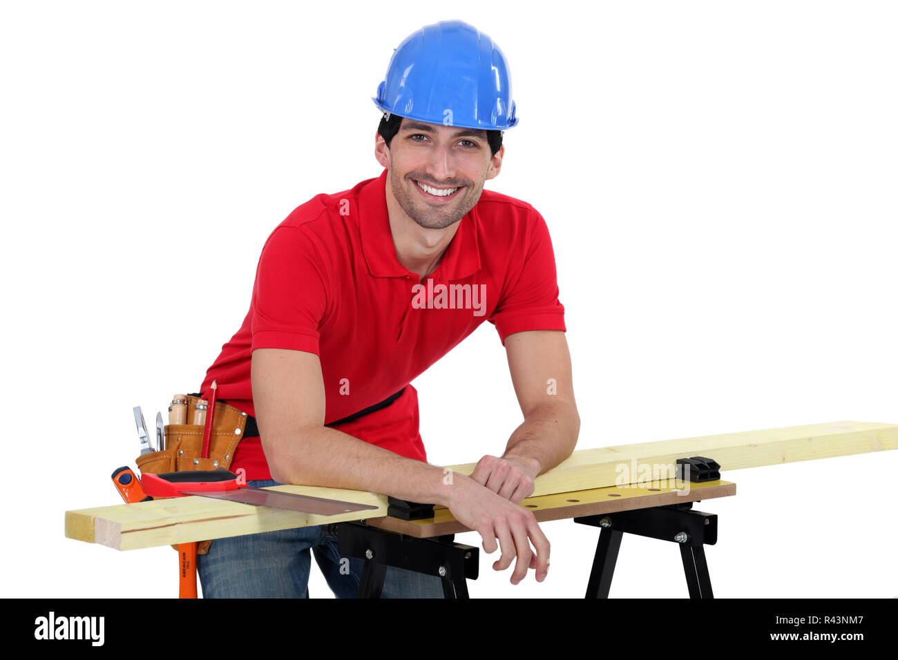 portrait of dishy carpenter all smiles Stock Photo - Alamy
