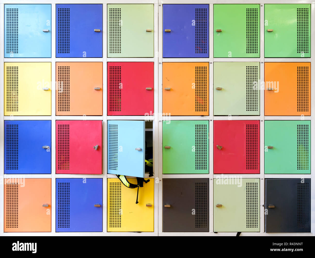 Red and green lockers hi-res stock photography and images - Alamy