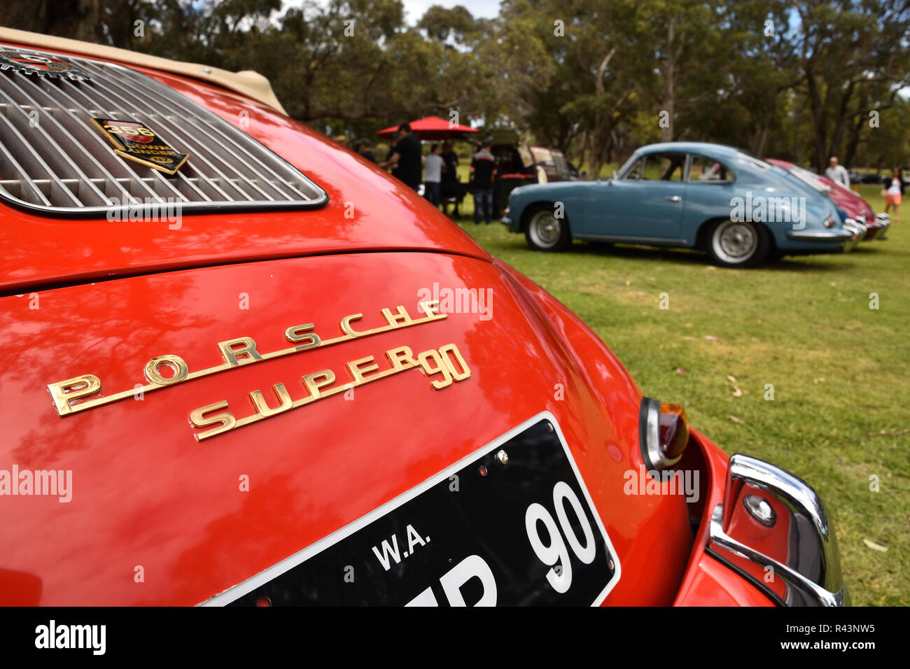 Porsche 356 Super 90 name plate Stock Photo - Alamy