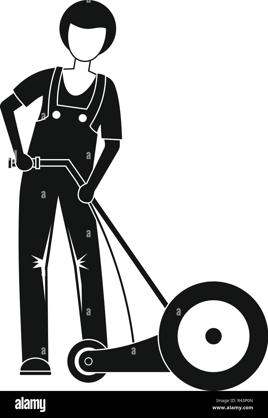 Farmer cut grass icon. Simple illustration of farmer cut grass vector ...