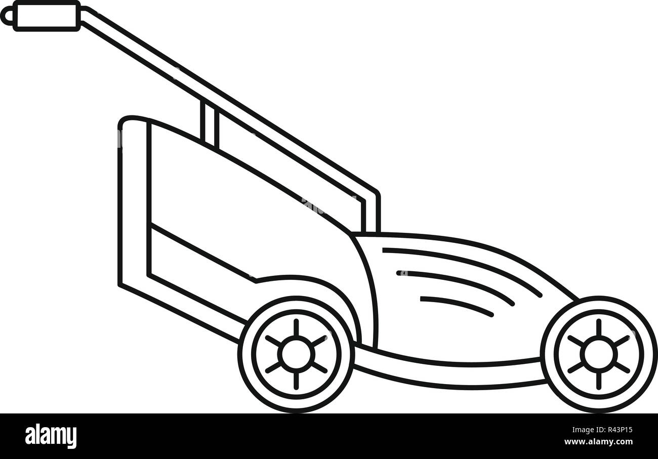 Lawn mower icon. Outline illustration of lawn mower vector icon for web ...