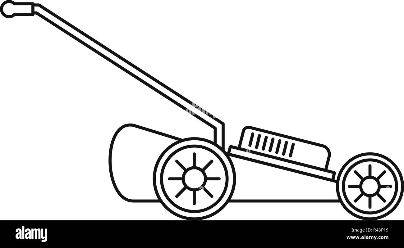 Grass cut machine icon. Outline illustration of grass cut machine ...