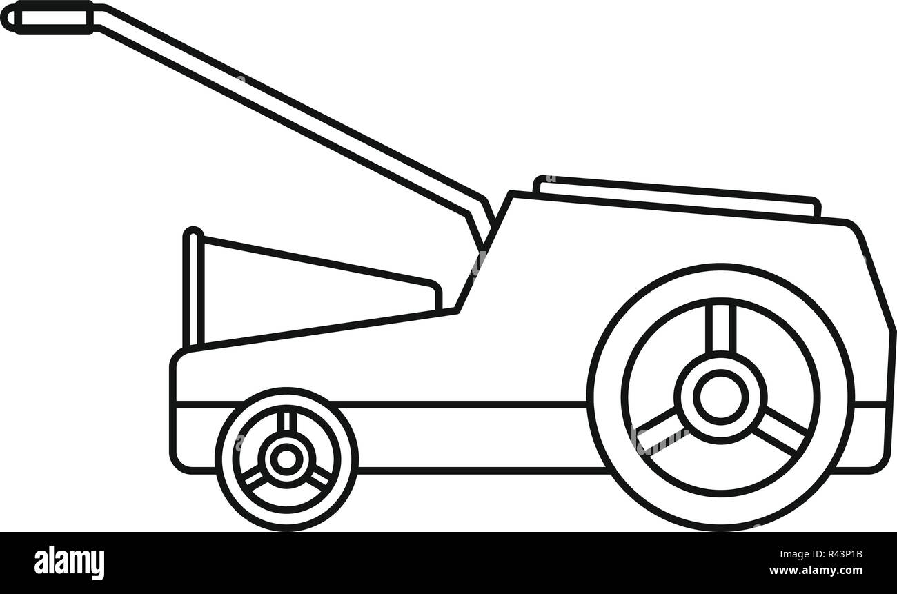 Lawn mower machine icon. Outline illustration of lawn mower machine ...