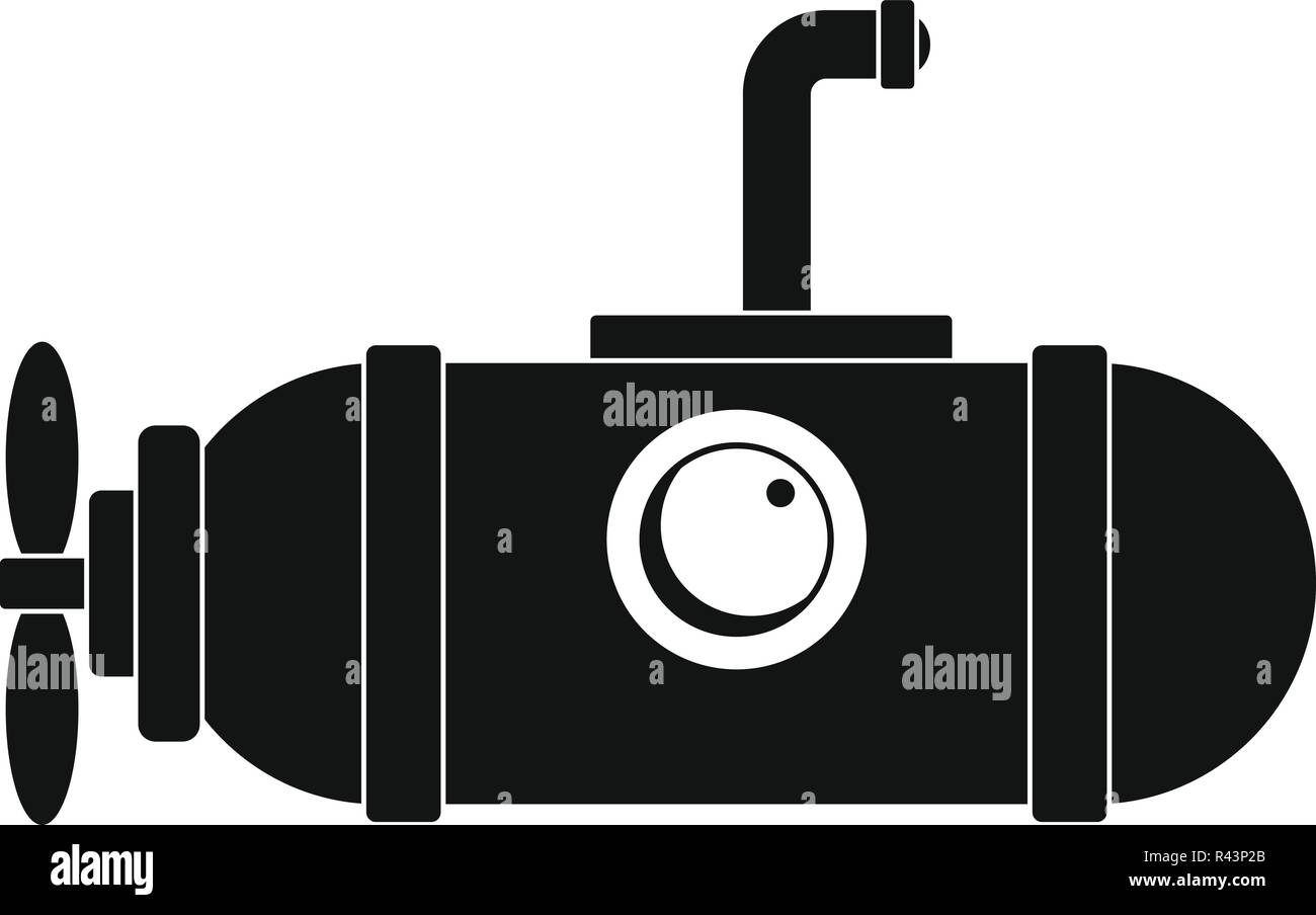 Small submarine icon. Simple illustration of small submarine vector ...