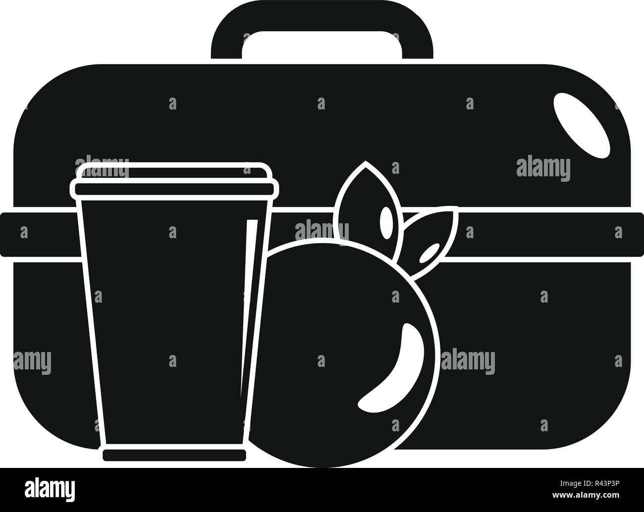 Apple lunch box icon. Simple illustration of apple lunch box vector ...