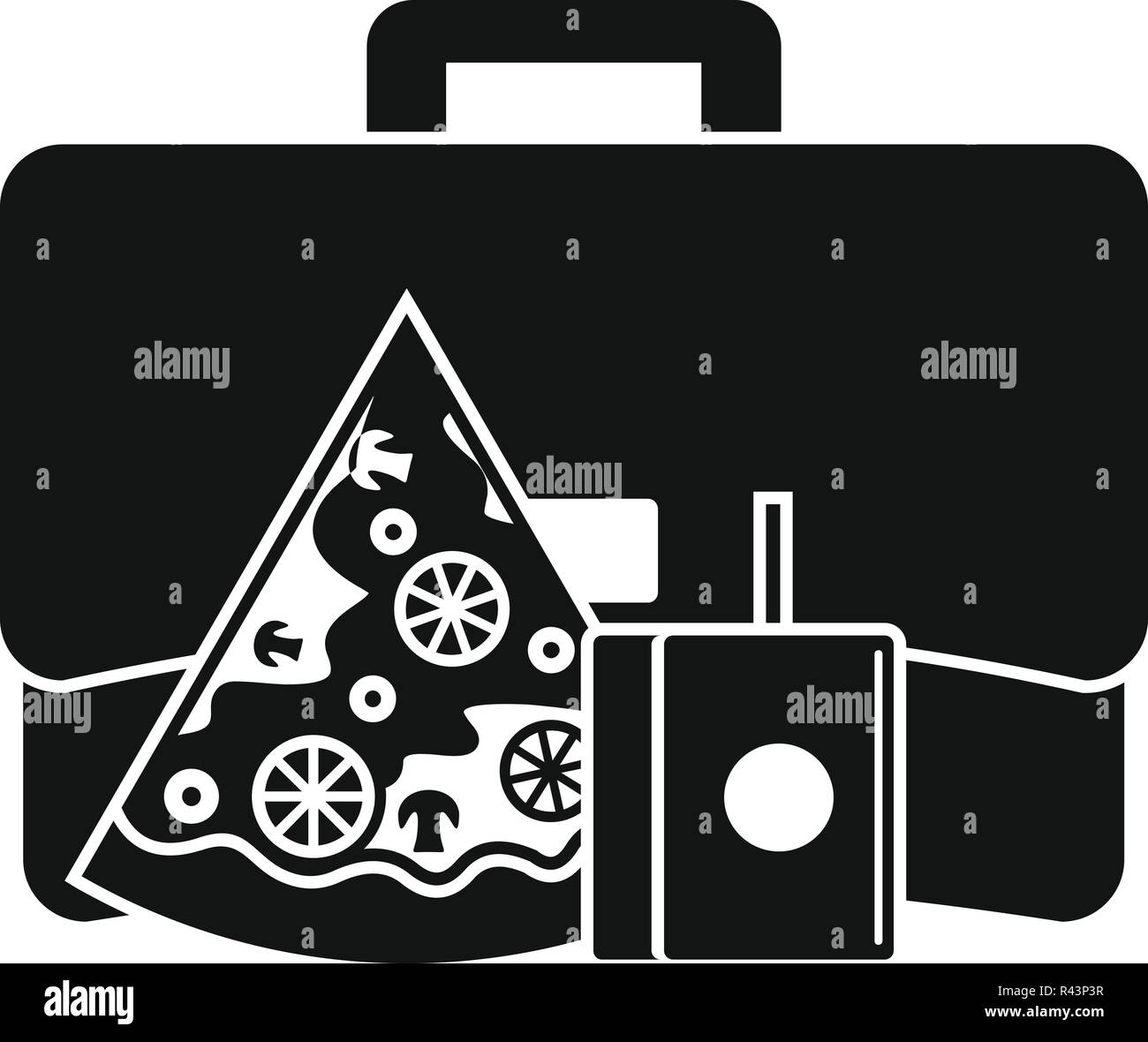 Pizza lunch bag icon. Simple illustration of pizza lunch bag vector ...