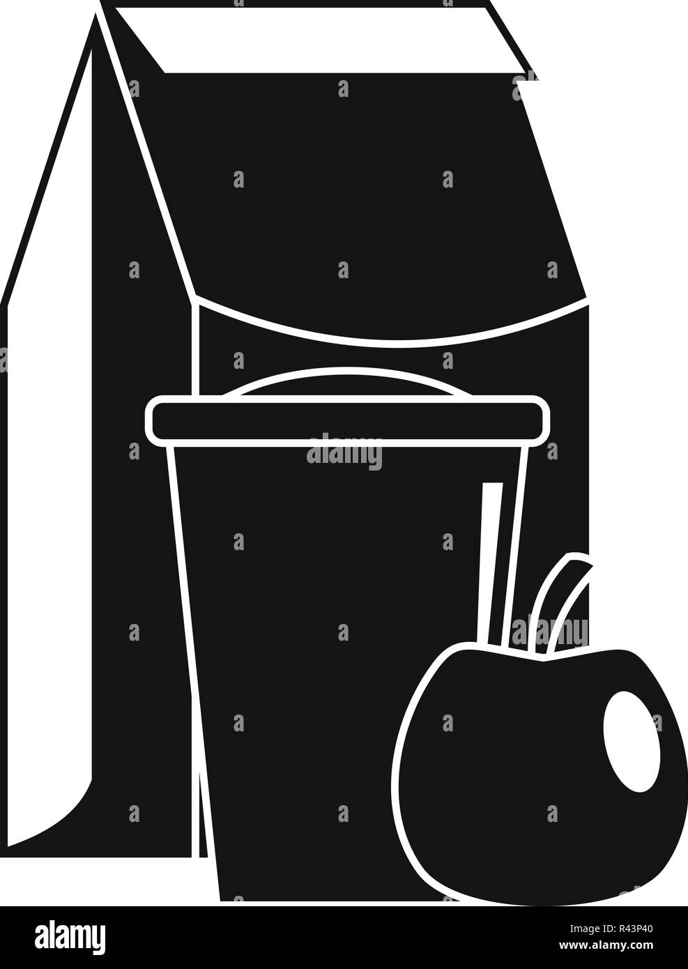 Lunch apple pack icon. Simple illustration of lunch apple pack vector ...