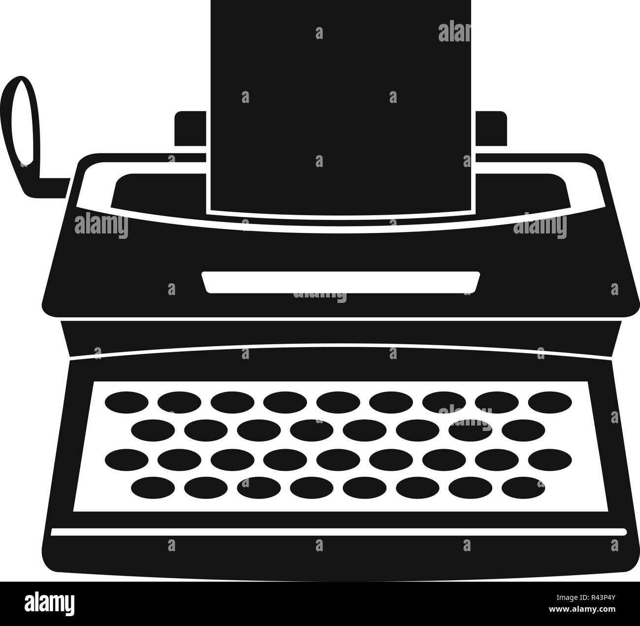 Typewriter icon. Simple illustration of typewriter vector icon for web design isolated on white ...