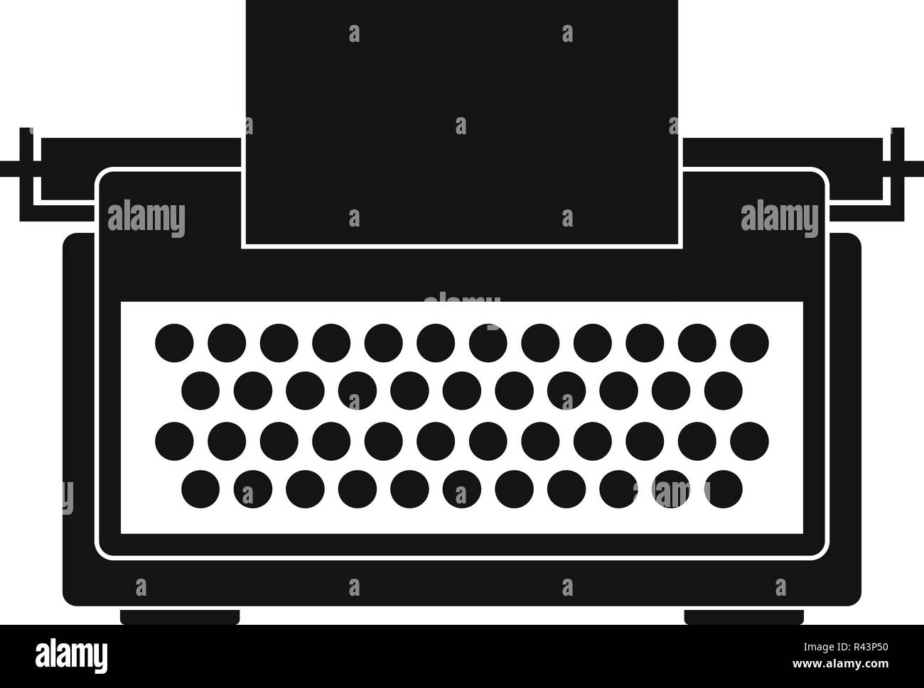 Vintage typewriter icon. Simple illustration of vintage typewriter ...