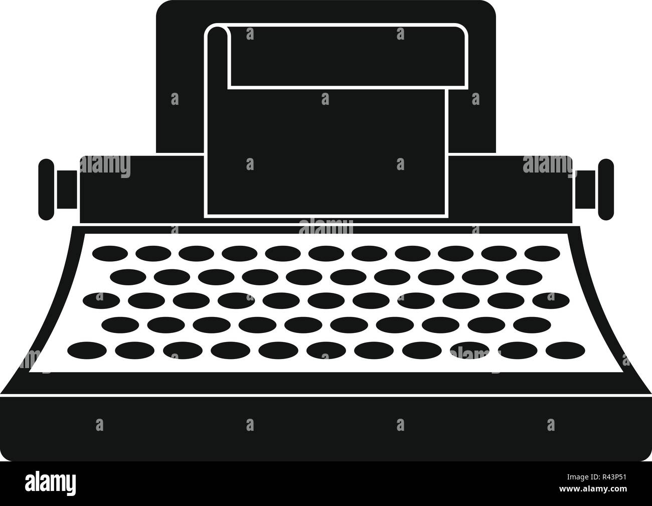Retro typewriter icon. Simple illustration of retro typewriter vector ...