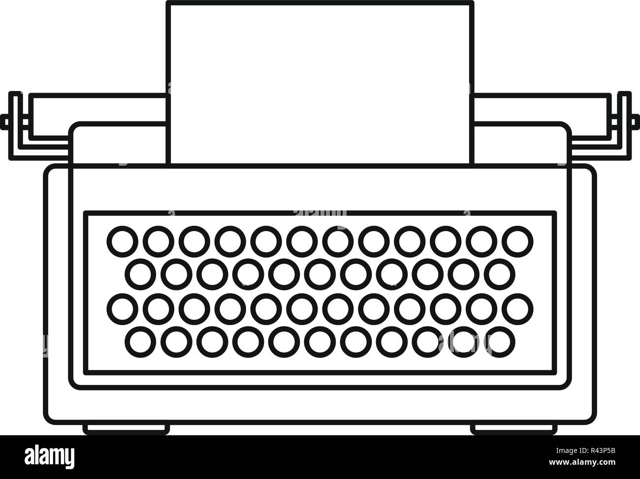 Typewriter icon. Outline illustration of typewriter vector icon for web ...