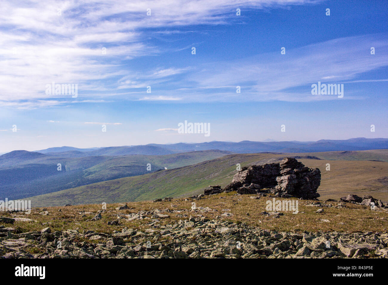 Stone placer on the plateau of the Ural Mountains. The peculiarity of ...