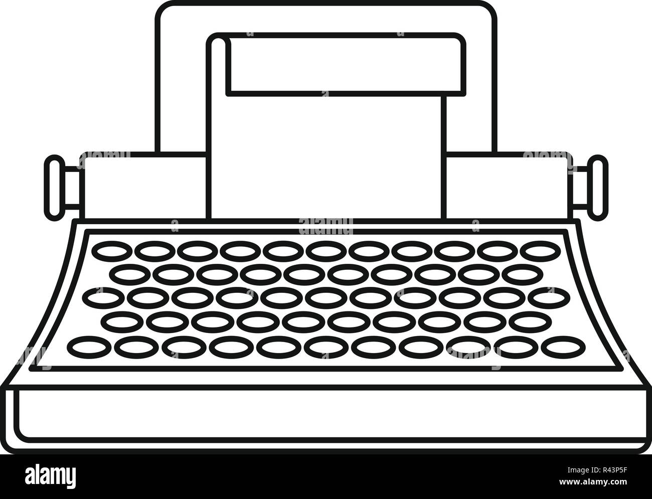 Retro typewriter icon. Outline illustration of retro typewriter vector ...