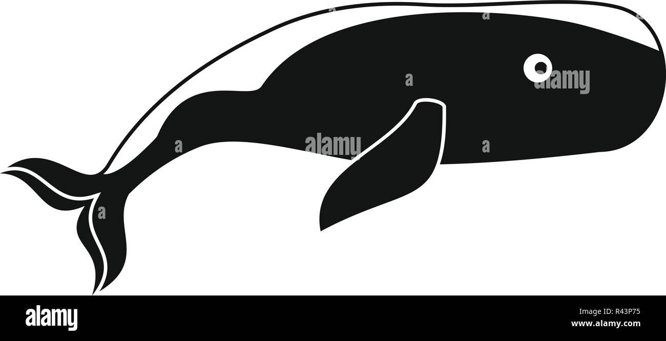 Big whale icon. Simple illustration of big whale vector icon for web ...