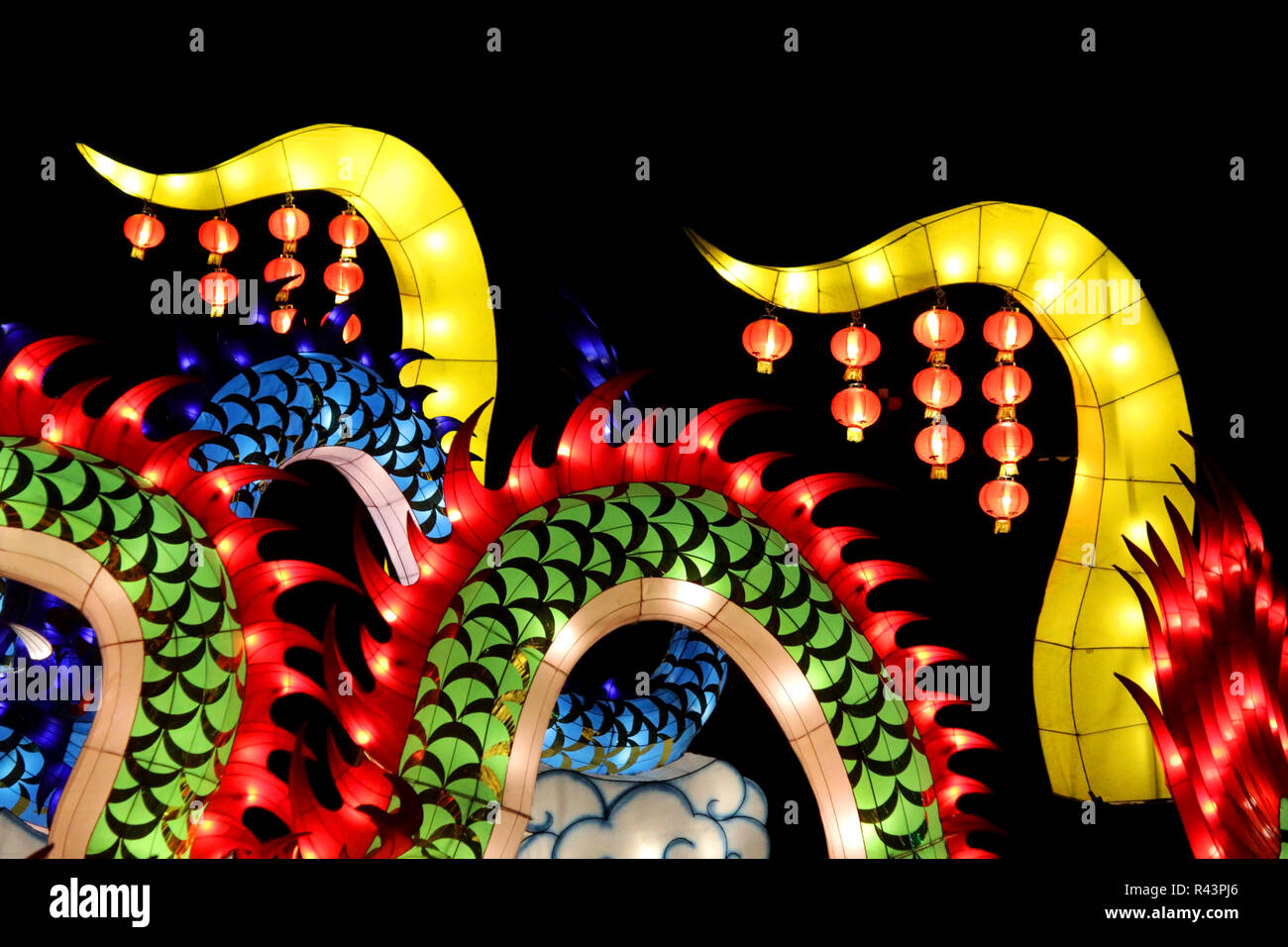 photo of beautiful illuminated chinese dragon lantern Stock Photo - Alamy