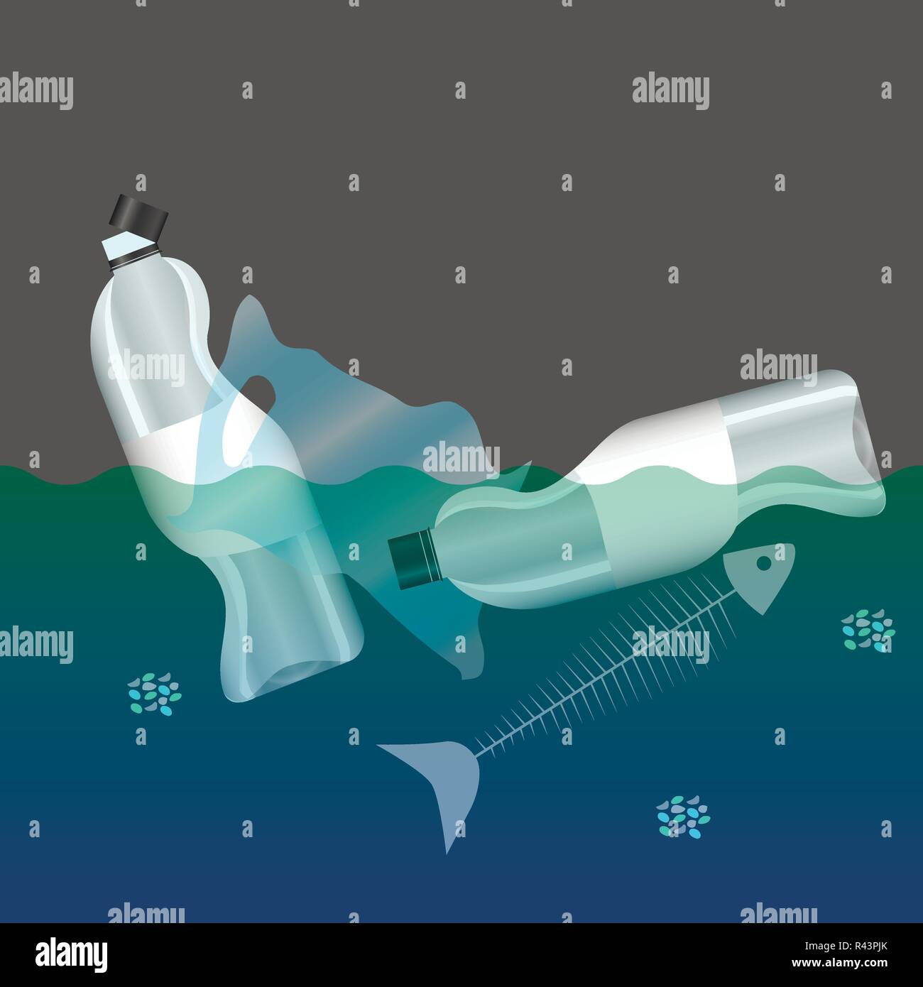 Emergence of microplastics. Stop plastic pollution. Rumpled Plastic ...