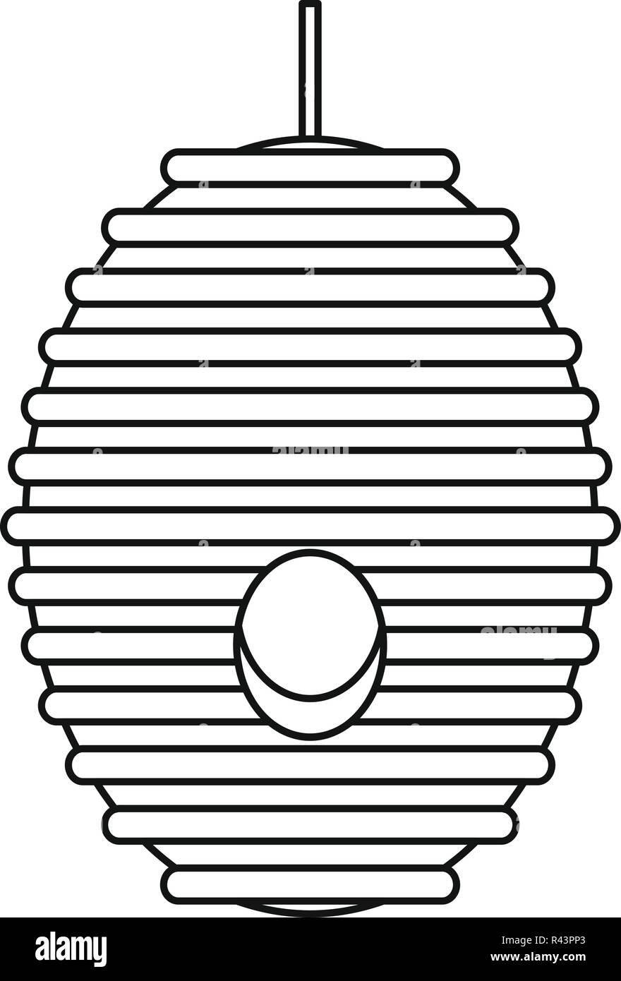 Bee hive tree icon. Outline illustration of bee hive tree vector icon ...