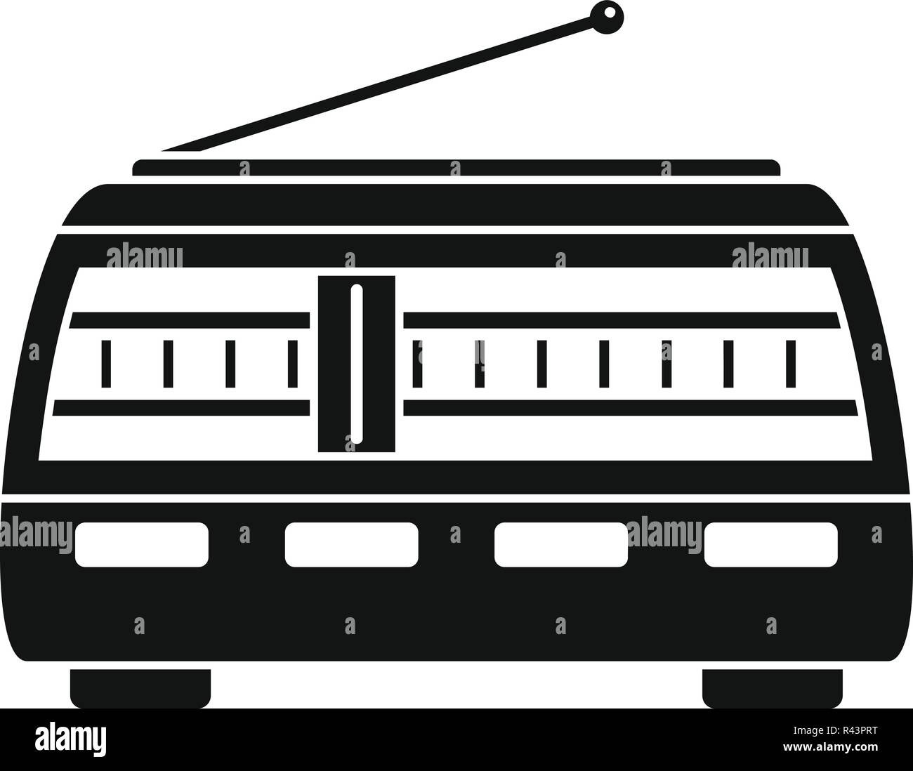 Old retro radio icon. Simple illustration of old retro radio vector ...